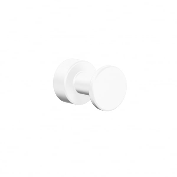 Tecno Project White Round Single Robe Hook by Origins Living