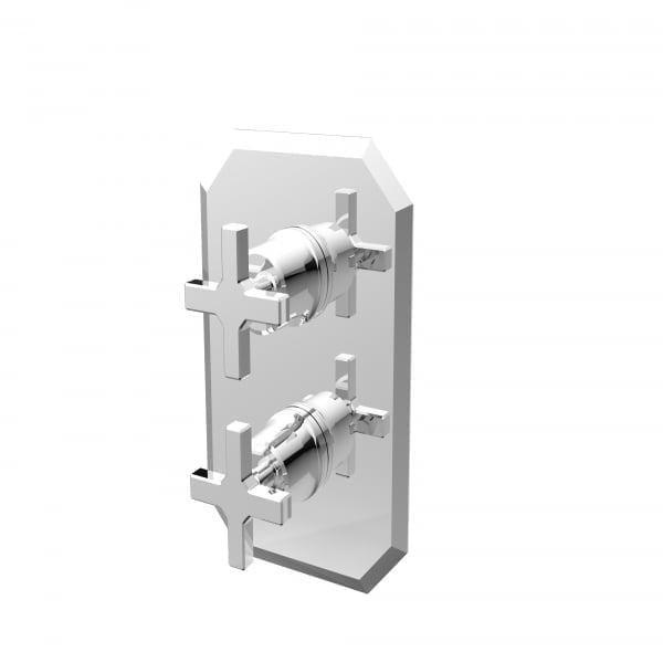 Saneux Cromwell 1-way shower plate and Handle Kit - Cross Handle Chrome ...