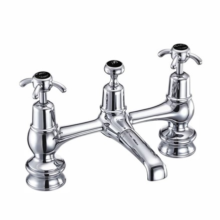 Burlington Qt Anglesey Regal 2h Bridge Basin Mixer Plug & Chain; High ...