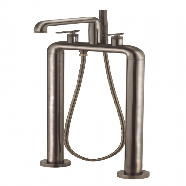 Crosswater UNION FREE Standing Bath Shower Mixer Brushed Chrome (UB422DB+)