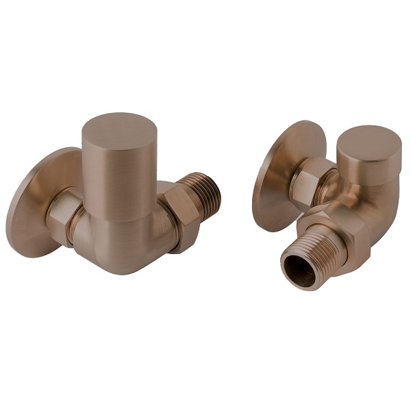 JTP VOS Corner Rad Valves with Flanges in Brushed Bronze