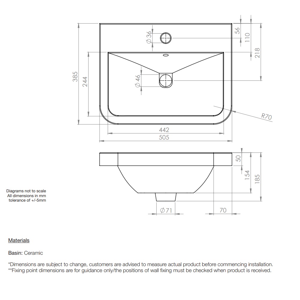 Contour 500 Ceramic Basin 505x385mm (CN5480)